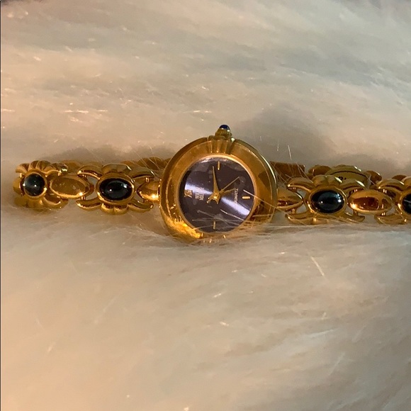 Nolan Miller | Accessories | Vintage Nolan Miller Faux Sapphire Watch ...